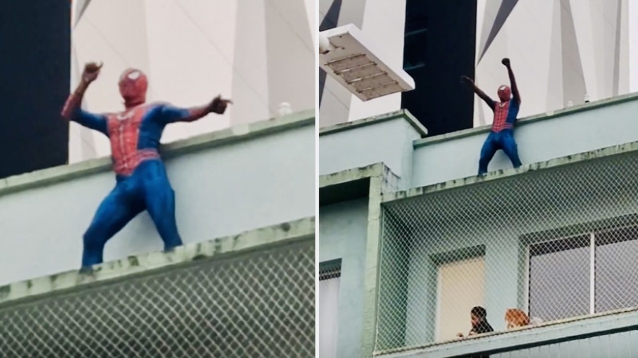 Longe demais? Homem-Aranha é flagrado dançando ‘pancadão’ em prédio de ...