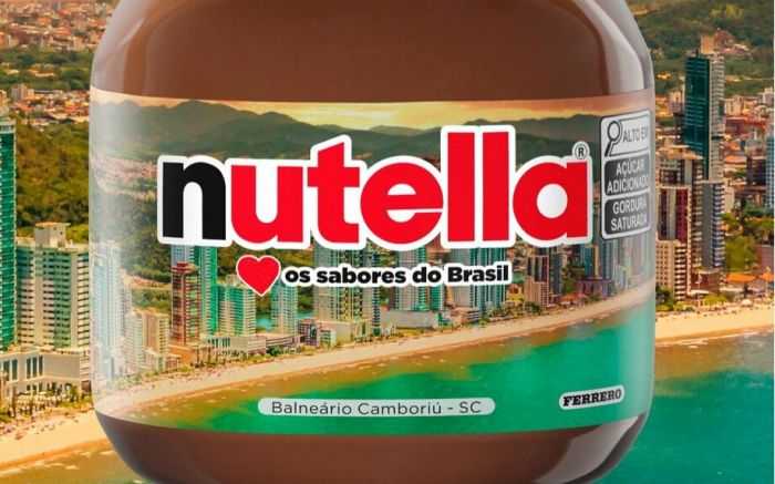 Rótulo da Nutella ganha estampa de cidade catarinense; veja qual